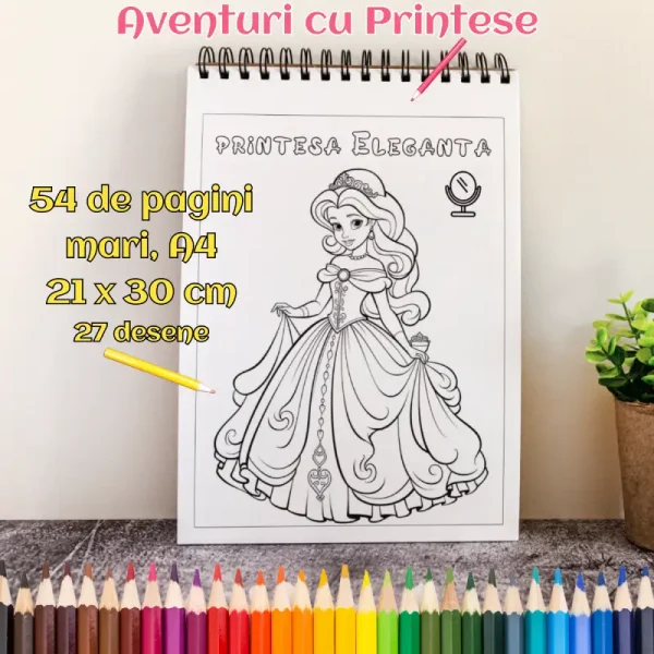 Carte de colorat pentru copii cu printese de colorat, Coloram Printese ...