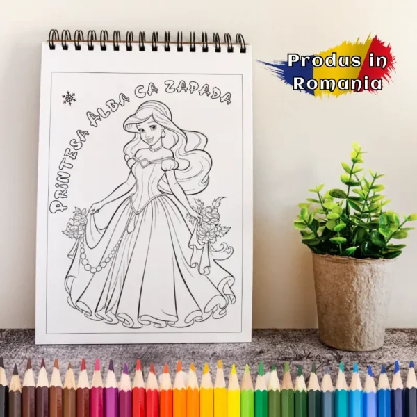 Carte de colorat pentru copii cu printese de colorat, Coloram Printese ...