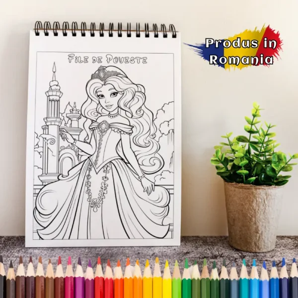Carte de colorat pentru copii cu printese de colorat, Coloram Printese ...