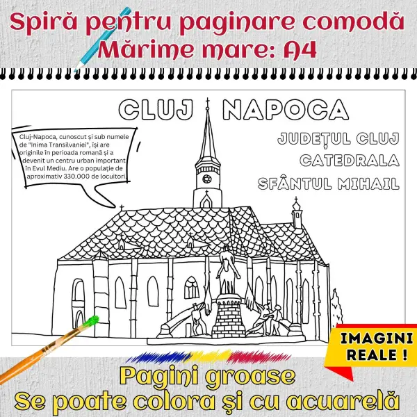 Carte de colorat pentru copii, Orasele tarii, 18 orase romanesti de ...