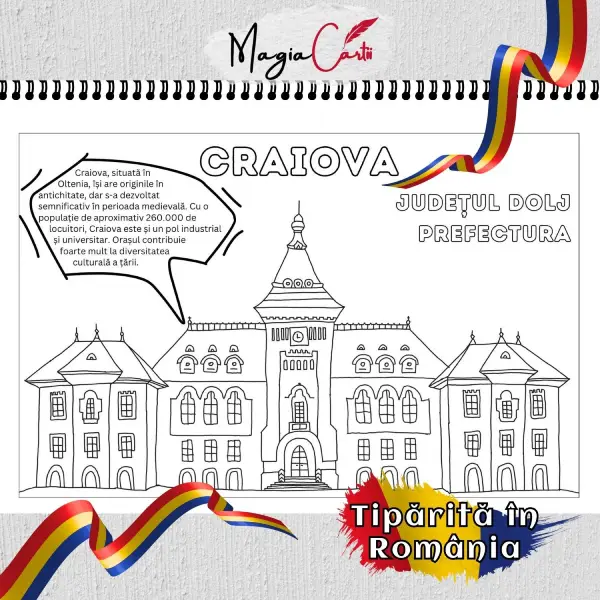 Carte de colorat pentru copii, Orasele tarii, 18 orase romanesti de ...